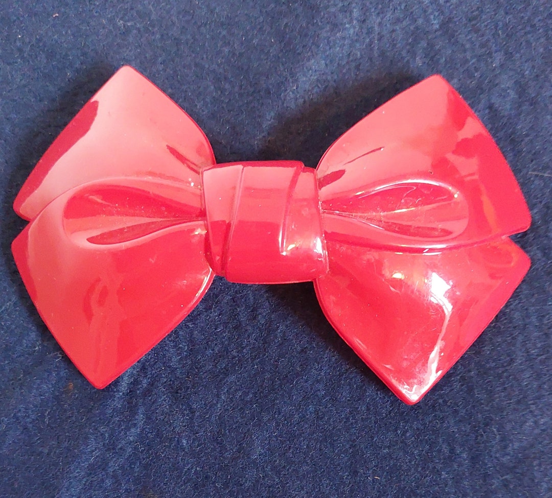 Large Red Plastic Red Vintage Hair Barrette - Etsy