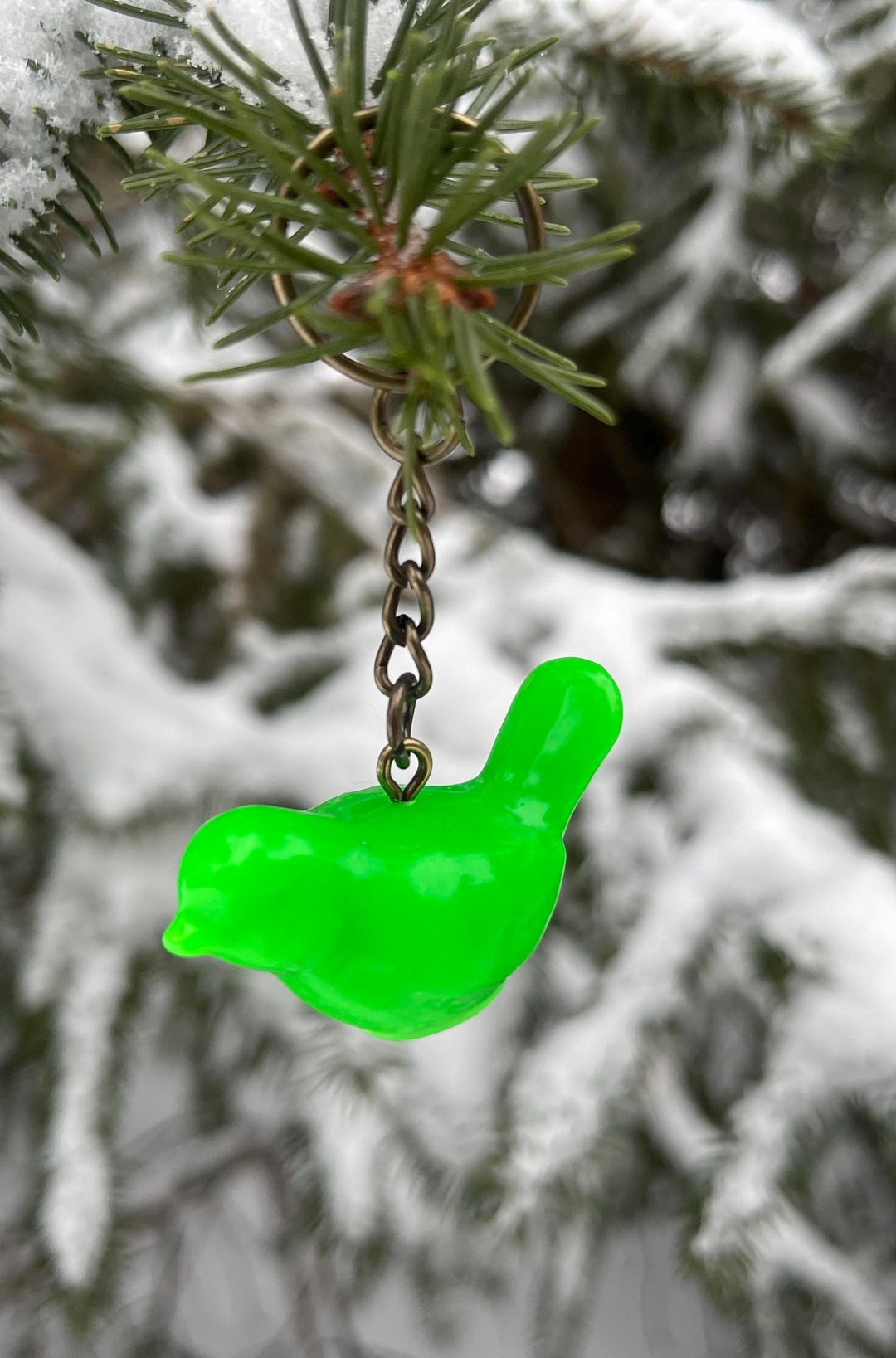 Little Lime Green Birdie Keychain - Etsy
