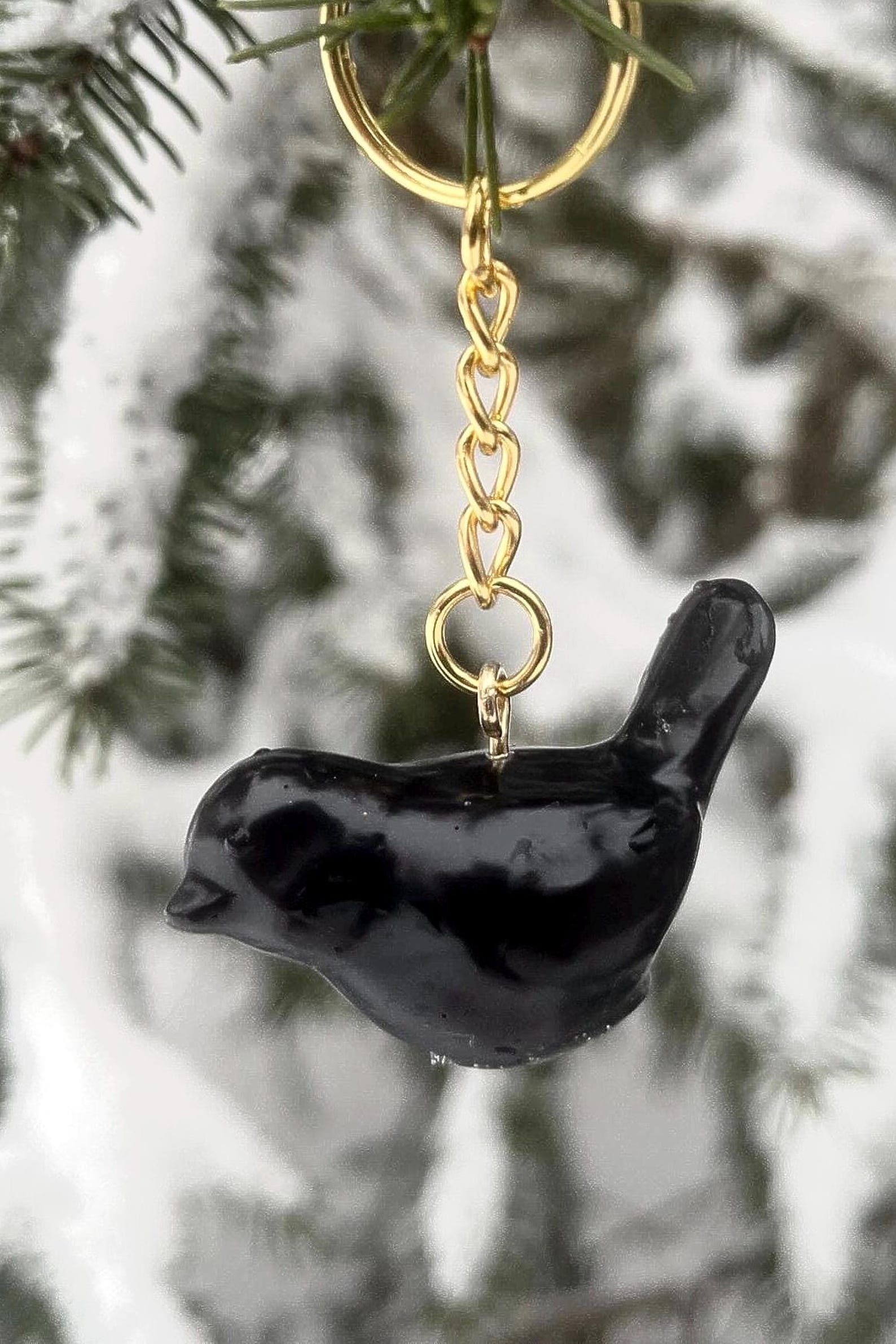 Little Black Birdie Keychain - Etsy