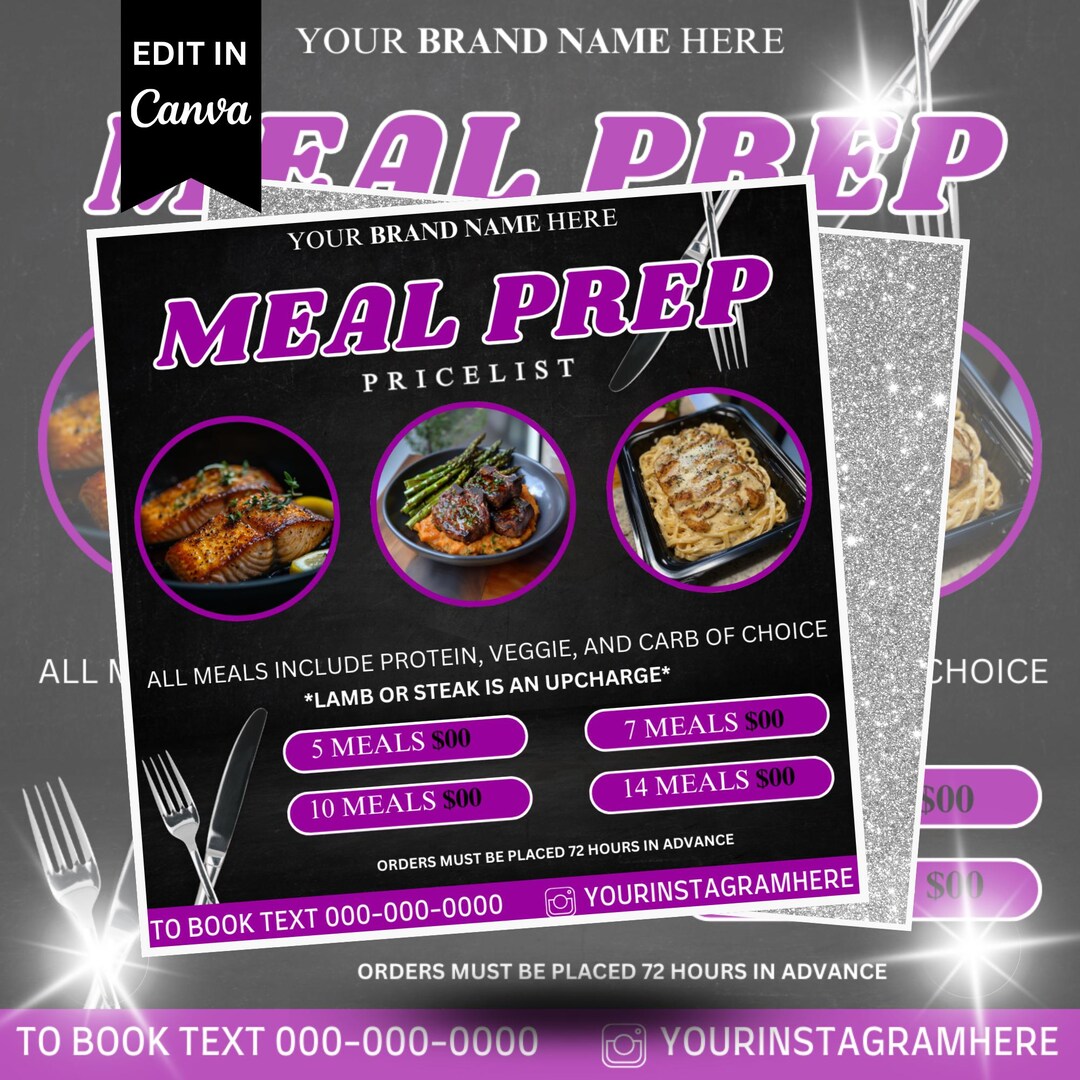 Meal Prep Flyer Template: Customizable Food Business Marketing (canva ...