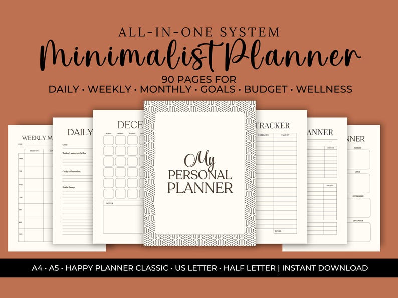 Undated Personal Planner Printable | Daily, Weekly, Monthly (digital ...