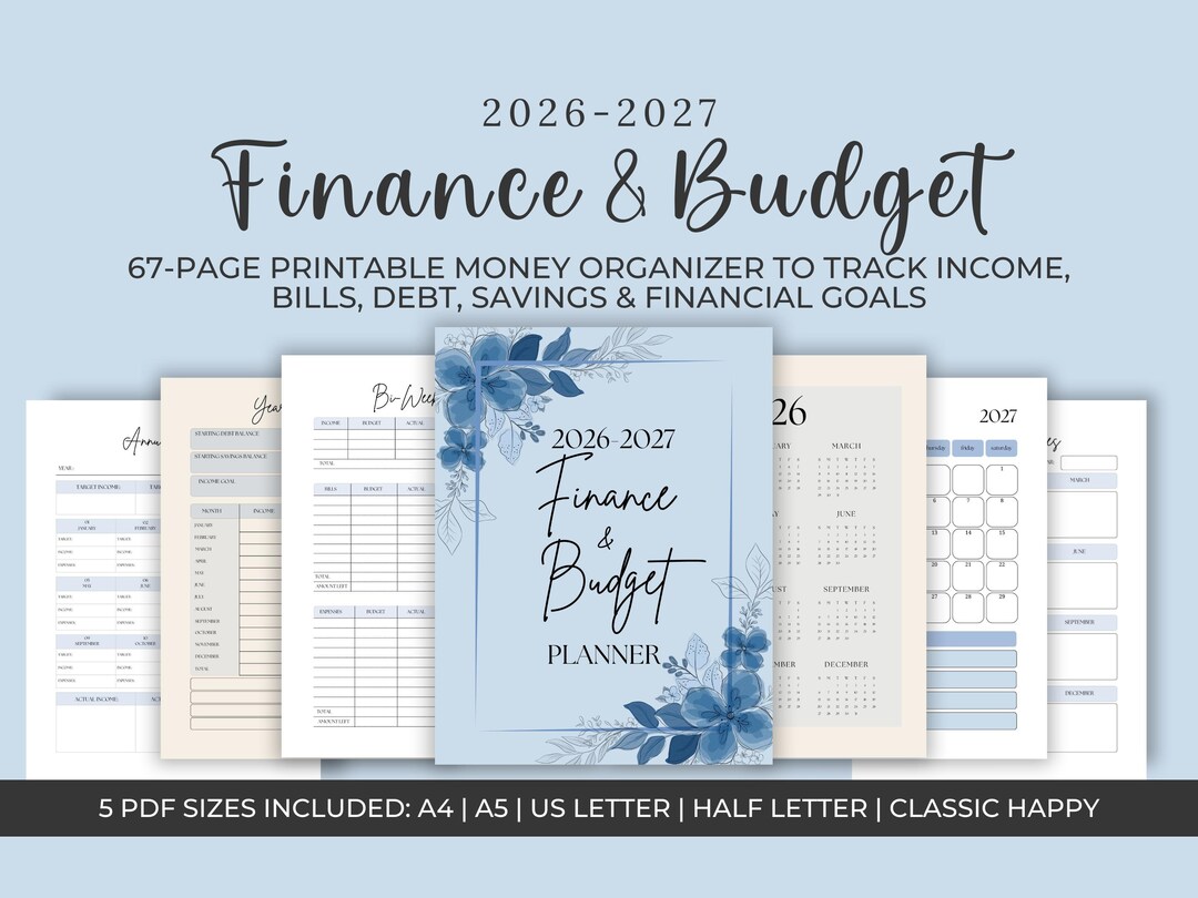 2026-2027 Budget Planner – 67-page Financial Organizer (PDF) - Etsy