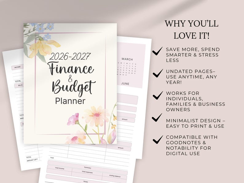 2026-2027 Finance & Budget Planner – 67-page Printable (PDF) - Etsy