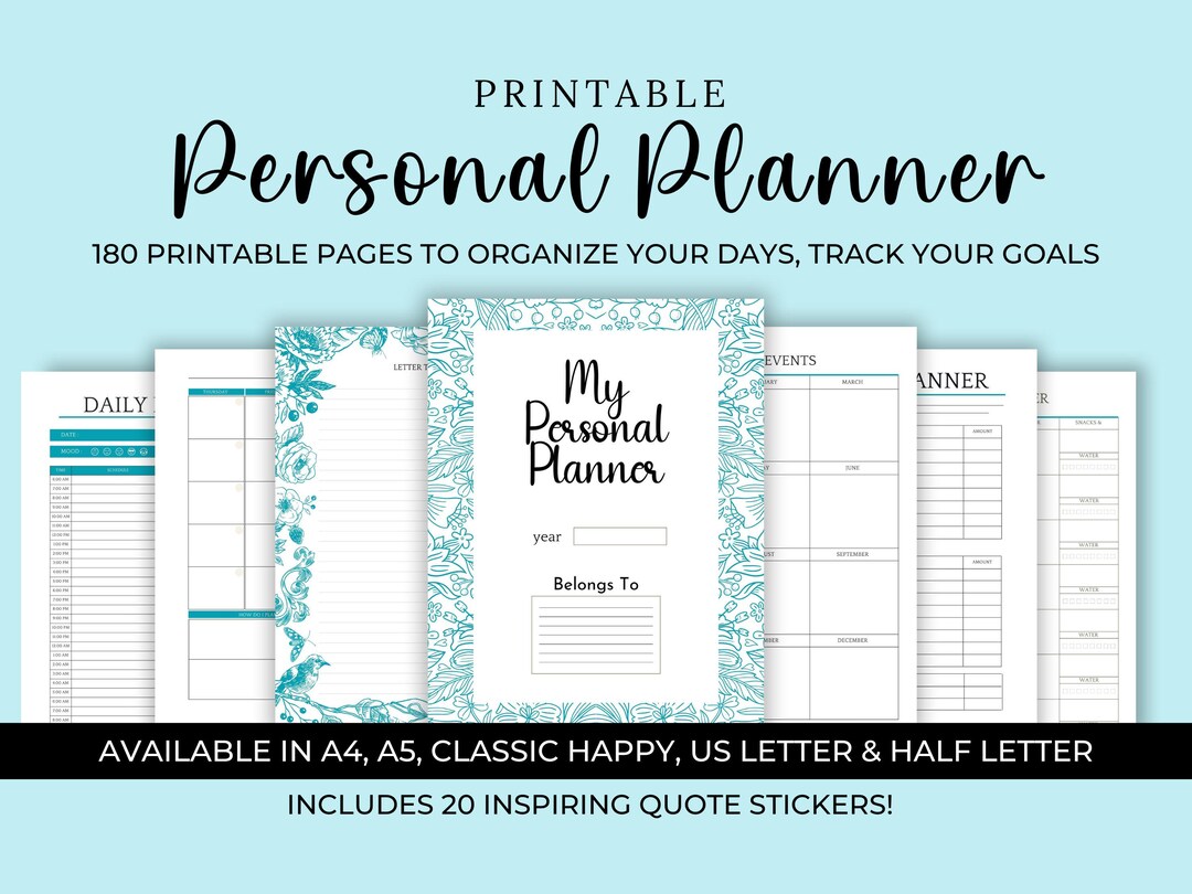Printable Undated Life Planner With Stickers (PDF) - Etsy