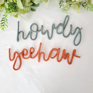 Wire Words "howdy & Yeehaw" Wall Signs – Western-inspired Decor ...