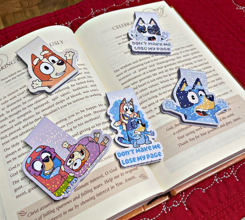 Bluey Bookmark, Bingo Magnetic Bookmark, Reading Accessory, Book Gift ...