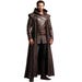 Men's Brown Leather Cloak With High Collar and Belted Waist - Etsy