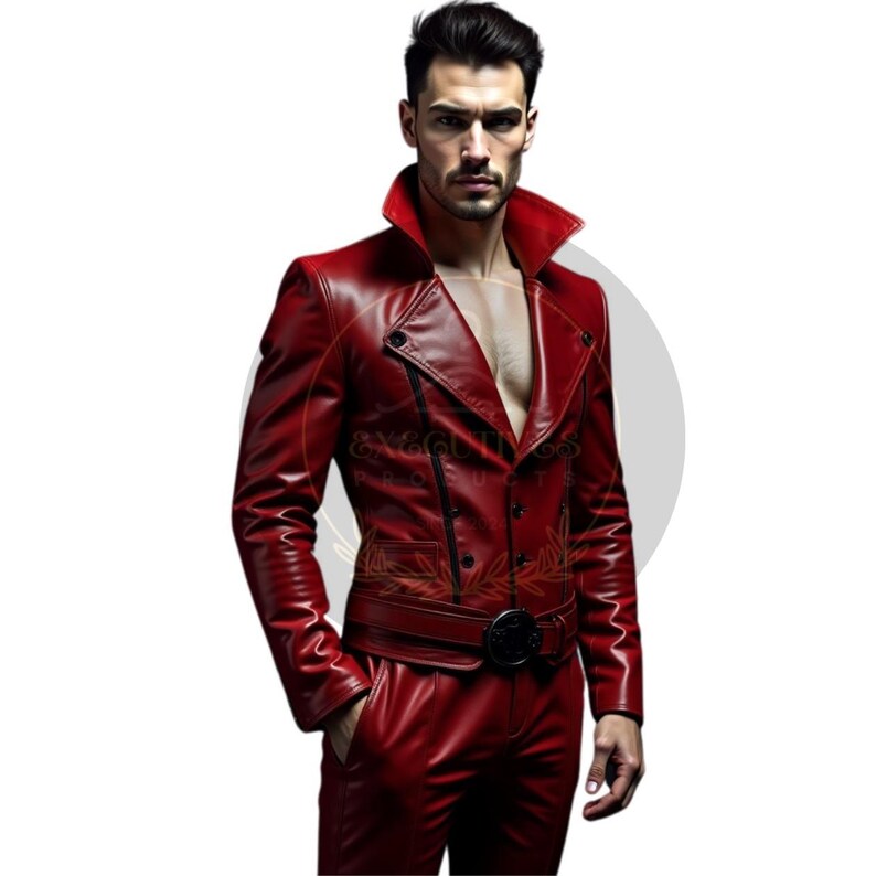 Men's Red Leather Jacket – Biker Jacket - Handcrafted Formal Jacket - Etsy