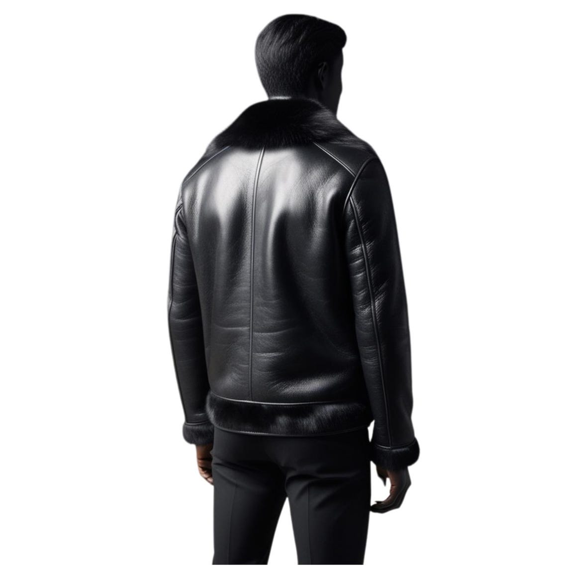 Men's Handmade Black Leather Jacket With Fur-zipper Closure Leather Jacket - Etsy