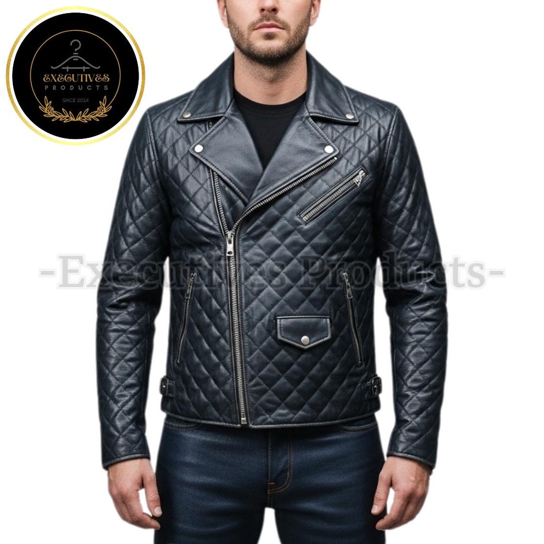 Handmade Diamond Stitch Leather Jacket – Urban Street Wear Vibes - Etsy