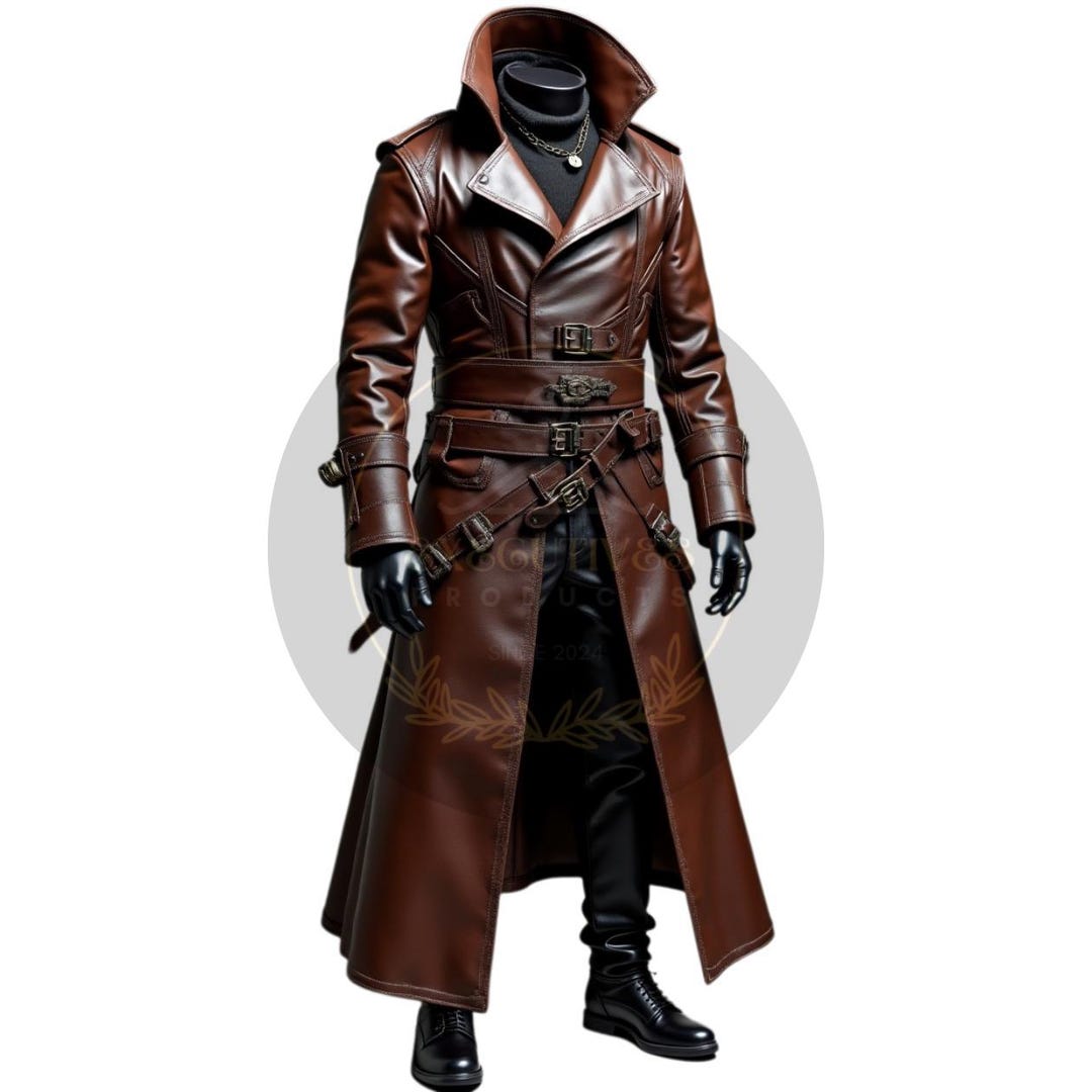 Modern Hooded Leather Trench Coat – Sleek Style With Functional Design ...