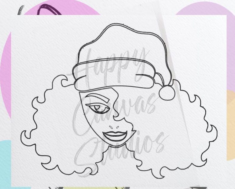 Sexy Santa Lady Outline Canvas Sketch, Craft Kit DIY Paint Party, Ready ...