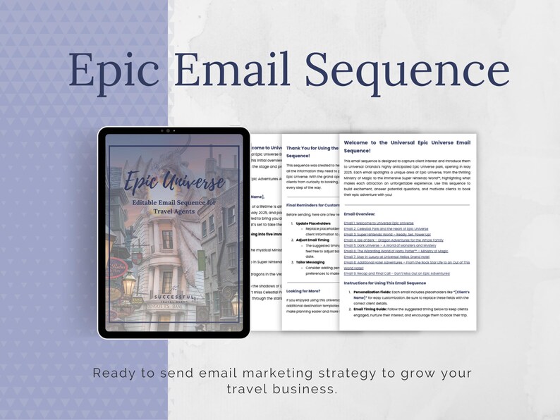 Epic Universe Email Sequence Template, Travel Advisors, Travel ...