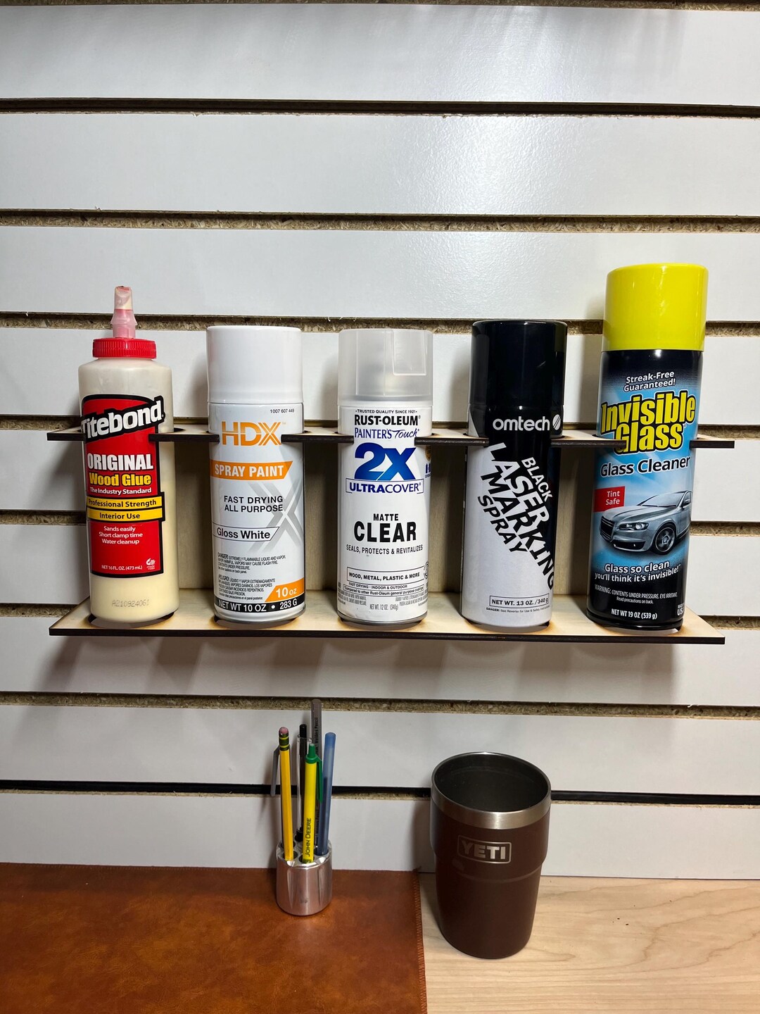 Aerosol Can Organization Tray for Slat Wall Tools Clean Workshop Space ...