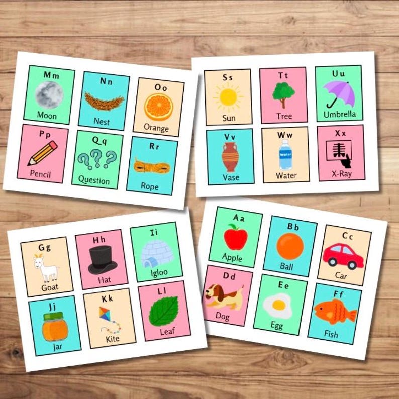 Flashcards for Kids, A-Z Alphabet Flashcards for Kids Printable - Etsy