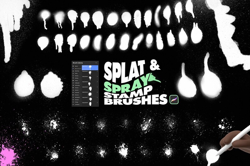 Splat and Spray Procreate Stamp Brushes - Etsy