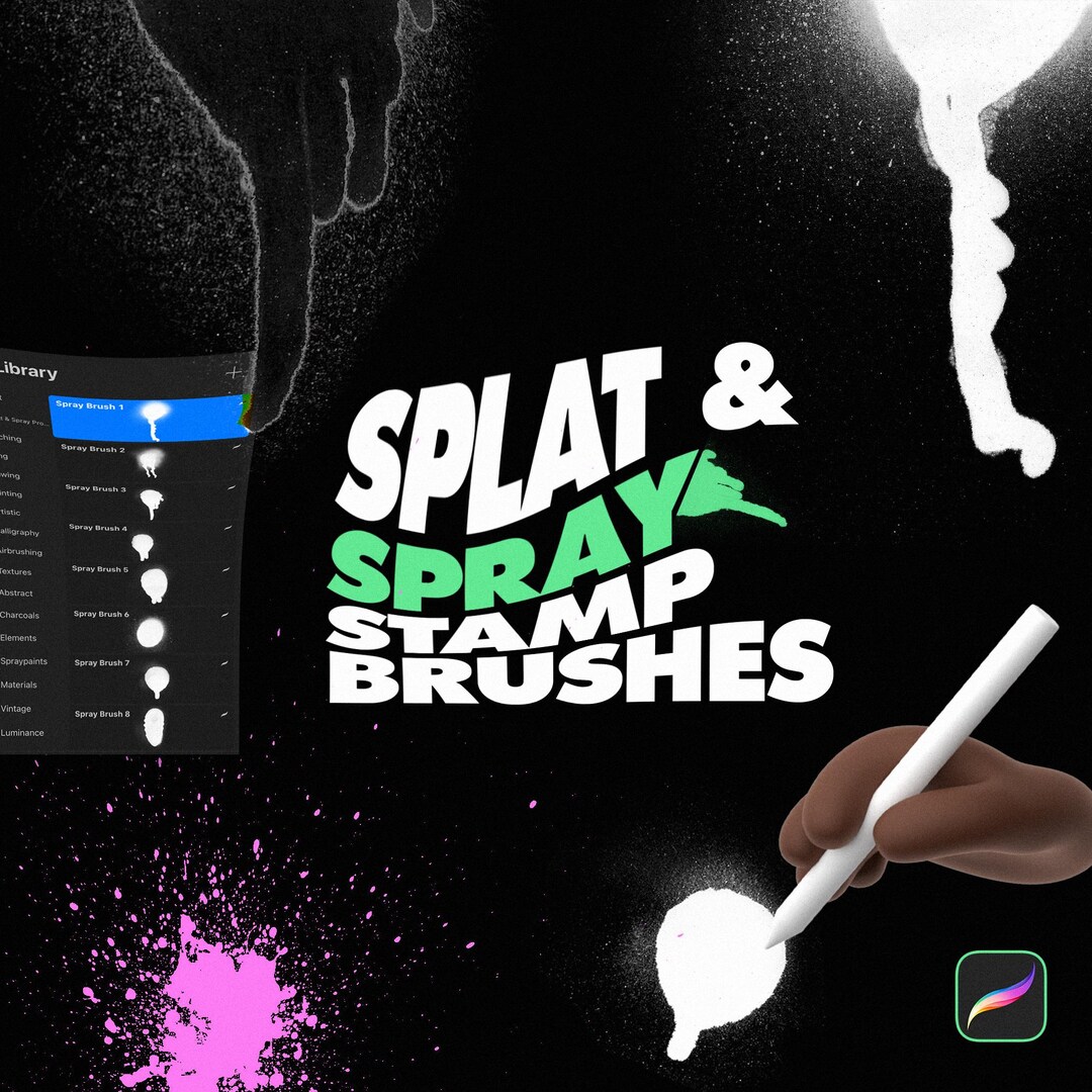 Splat and Spray Procreate Stamp Brushes - Etsy