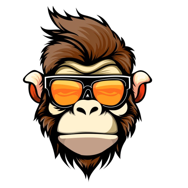 Printable Monkey Logo - Inspiring Logo Digital Download - Minimalist ...