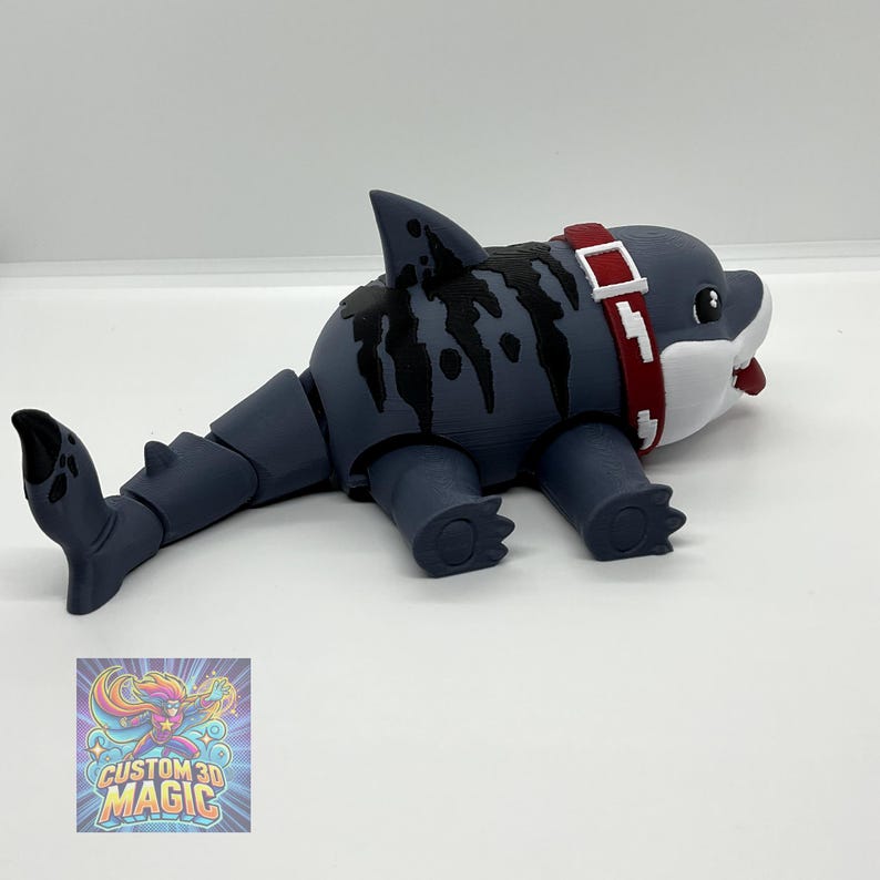 3D Printed Jeff the Land Shark Large Figure - Rivals Figure - Handmade ...