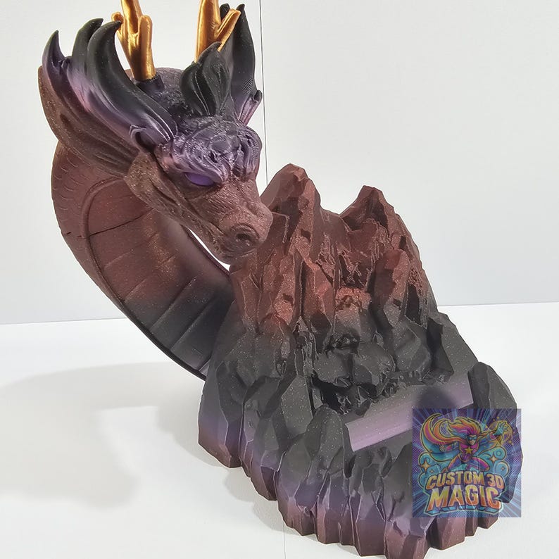 3D Printed Dragon Phone Holder, Fantasy Desk Decor - Etsy