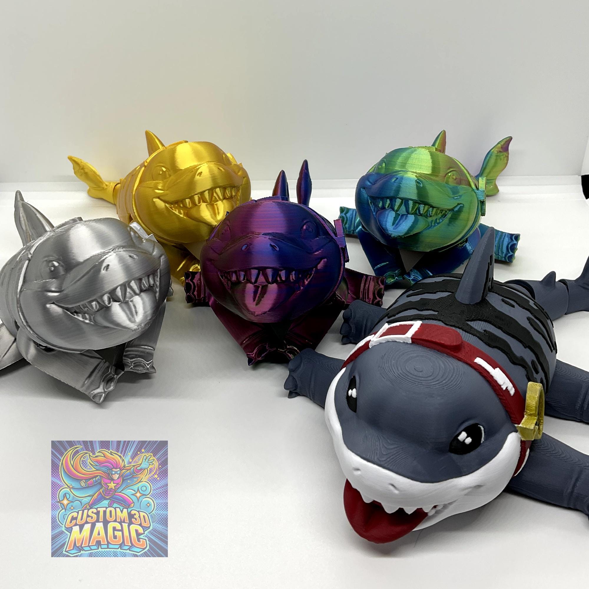 3D Printed Jeff the Land Shark Large Figure - Rivals Figure - Handmade ...