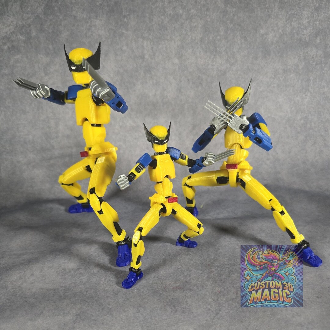 Fully Articulated 3D Printed Wolverine Figure - Interchangeable Hands ...