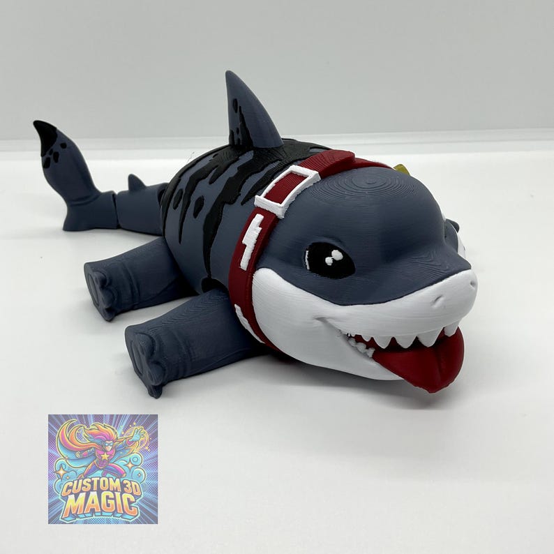 3D Printed Jeff the Land Shark Large Figure - Rivals Figure - Handmade ...