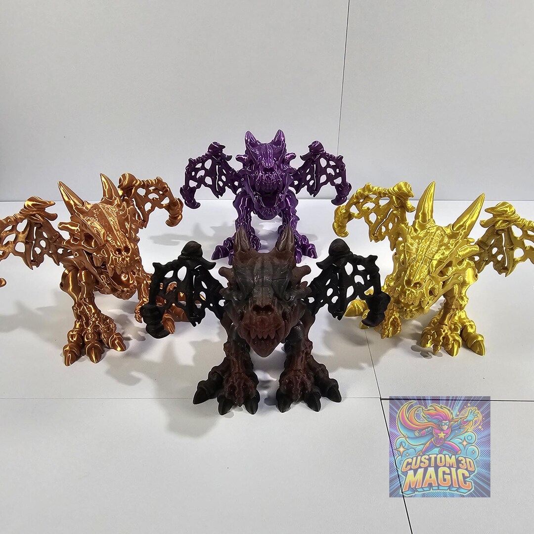 Articulated Dragon PLA Toy - Play & Decor - Dragon 3d Printed Figure ...
