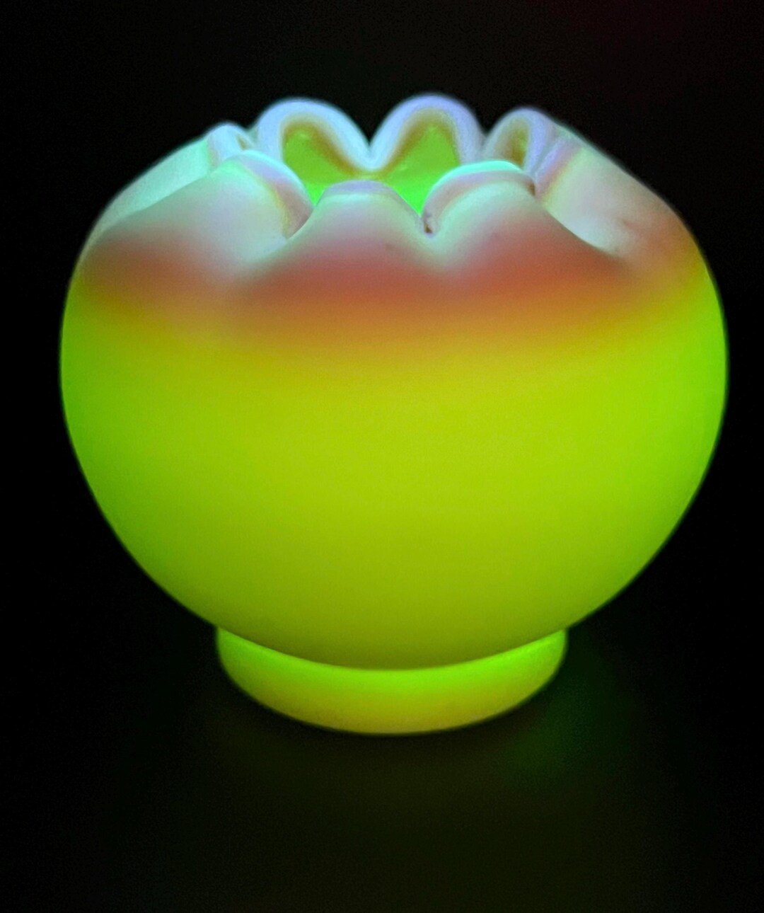 Fenton Burmese Satin Uranium Glass Rose Bowl - Etsy