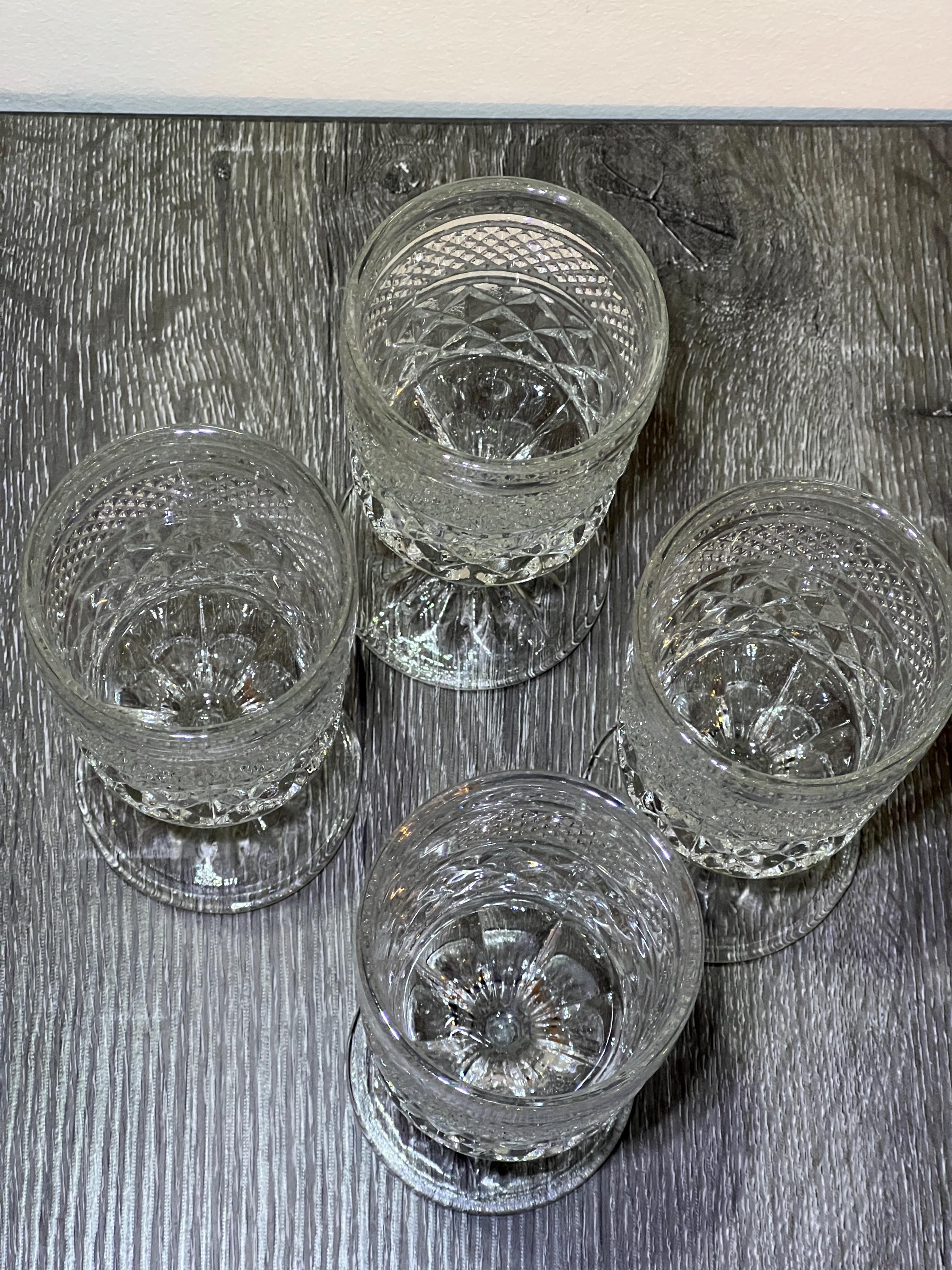 Anchor Hocking Set of 4 Wexford Diamond Cut 5-1/4” Goblets - Etsy