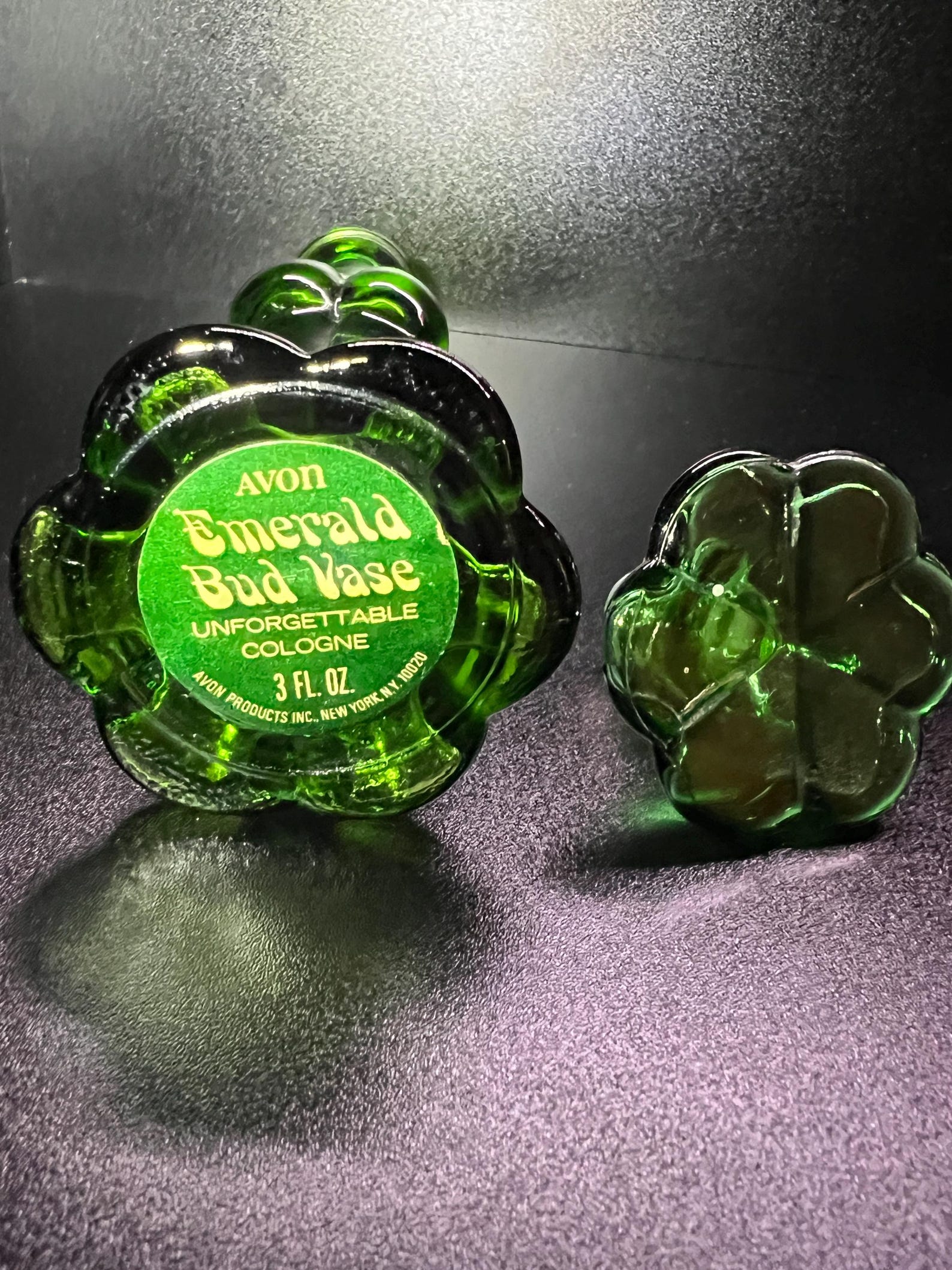 Avon 1970s Emerald Green Glass Cologne Bottle W Stopper - Etsy