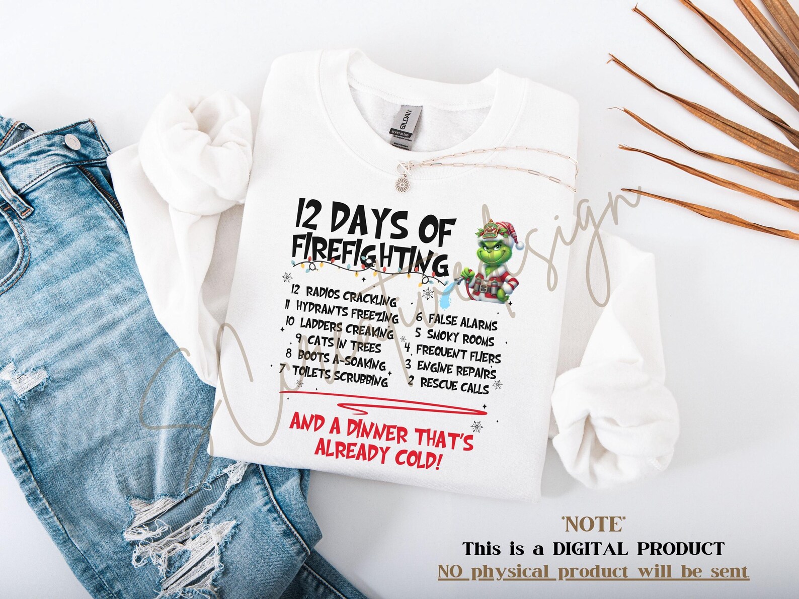 12 Days of Firefighting PNG Digital File Firefighter Christmas Png ...