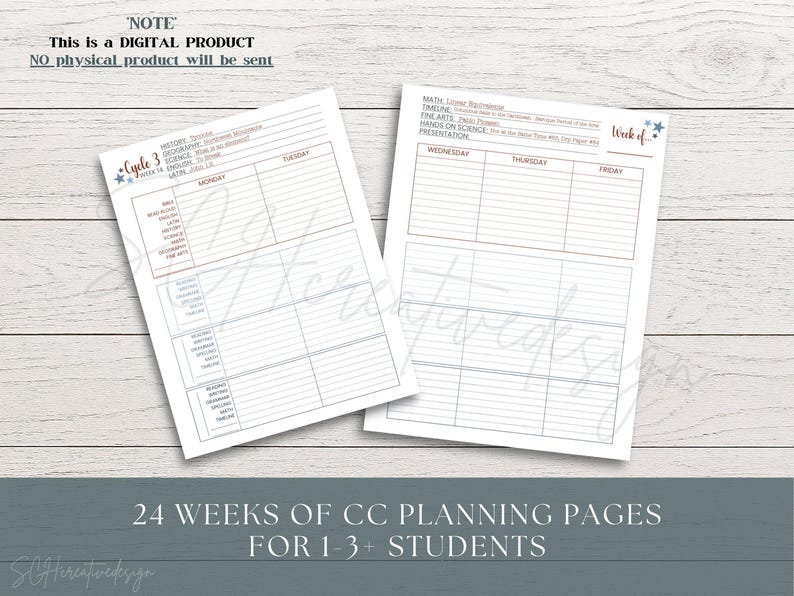 Cycle 3 Classical Conversations Planner, CC Foundations Planner ...