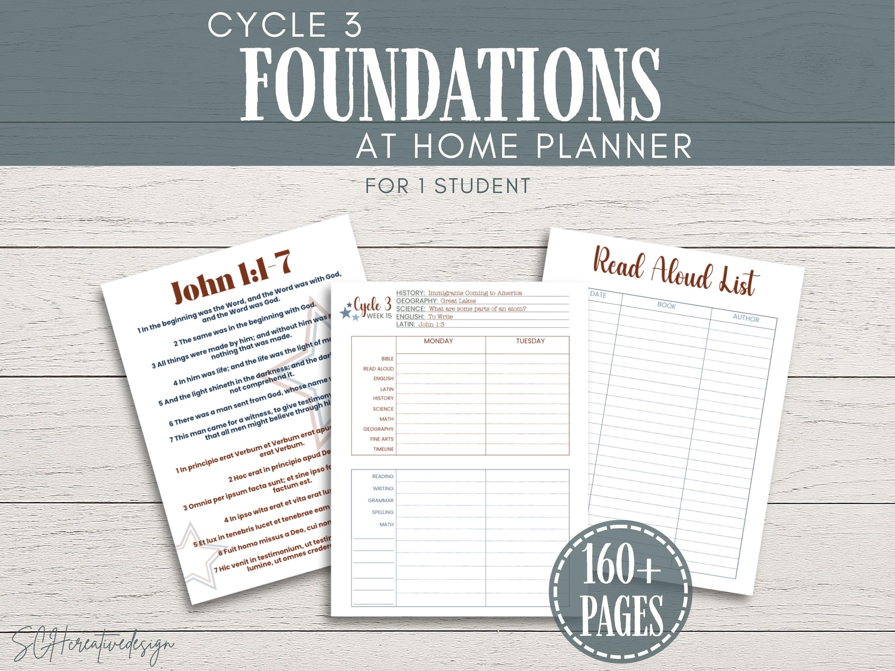 Cycle 3 Classical Conversations Planner CC Foundations Planner ...