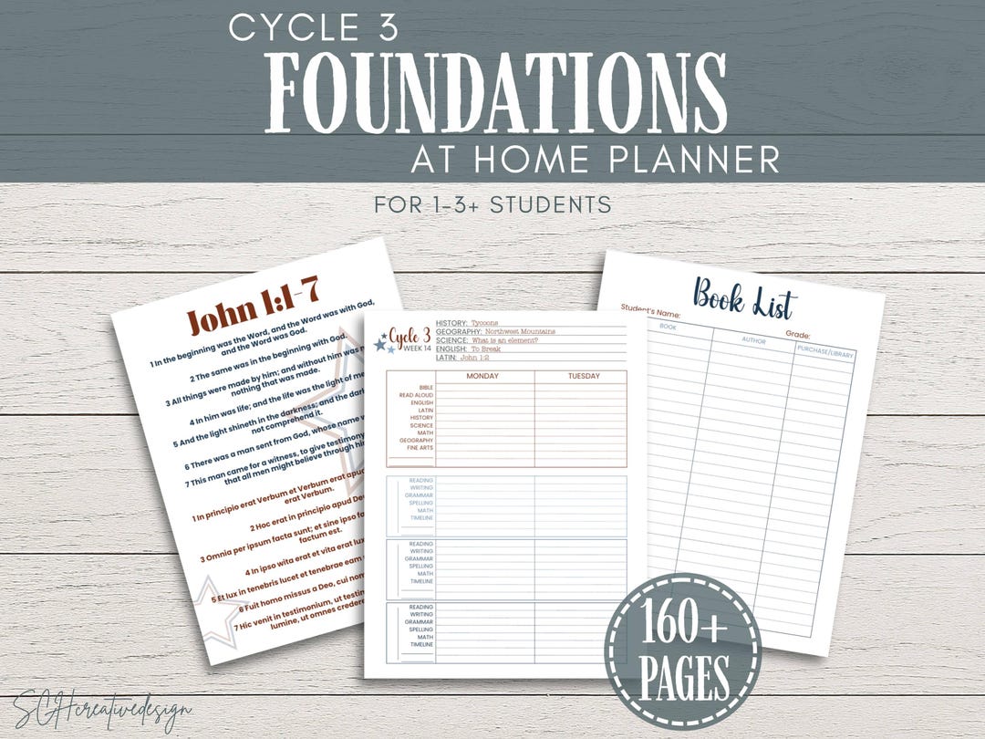 Cycle 3 Classical Conversations Planner, CC Foundations Planner ...