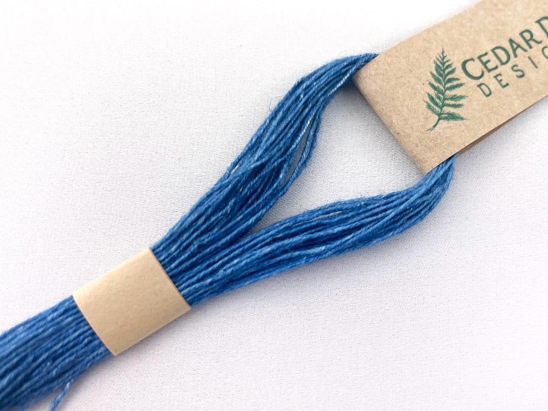 Indigo Dyed Linen Bookbinding Thread, Medium Blue Plant Dyed 25/3 Coats ...