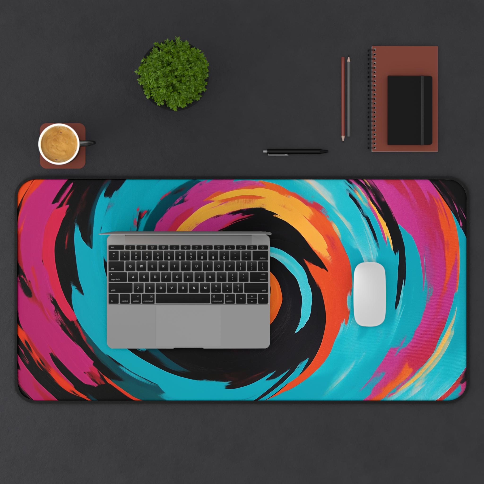 Vibrant Swirl Mouse Pad, Desk Mat, Colorful Mouse Pad, Artistic Office ...