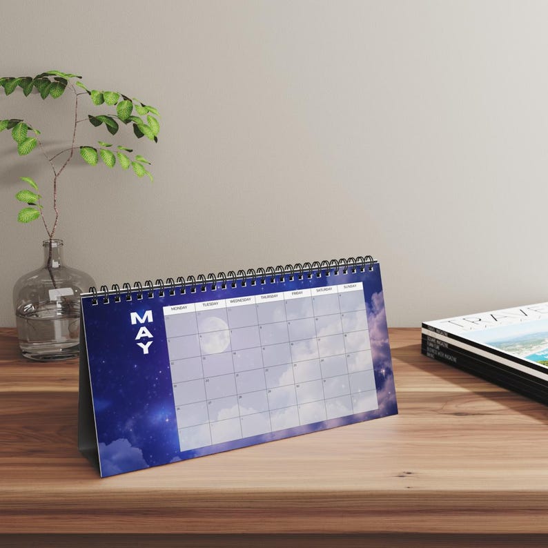 Celestial Wall Calendar, Starry Night Planner, Moon Phase Organizer ...