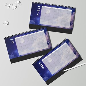 Celestial Wall Calendar, Starry Night Planner, Moon Phase Organizer ...