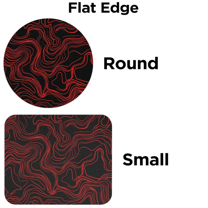 Topography Abstract Red & Black Mouse Pad | Modern Office Decor, Gaming ...