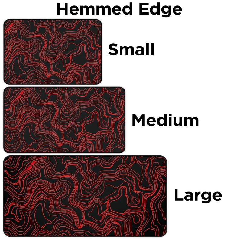 Topography Abstract Red & Black Mouse Pad | Modern Office Decor, Gaming ...