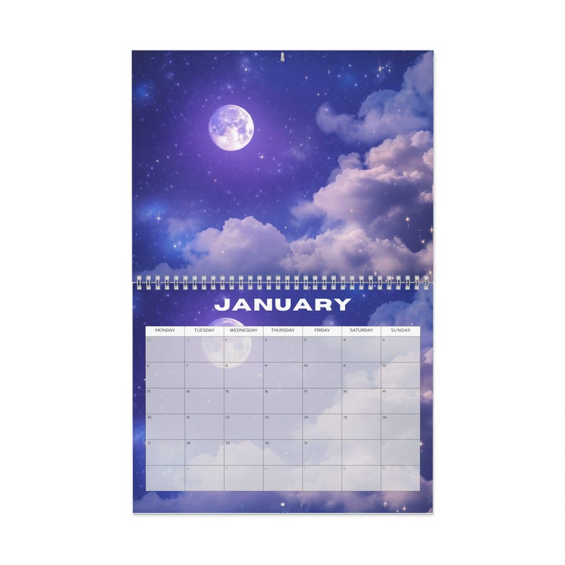 Celestial Wall Calendar, Starry Night Planner, Moon Phase Organizer ...