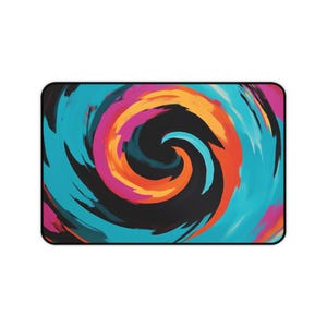 Vibrant Swirl Mouse Pad, Desk Mat, Colorful Mouse Pad, Artistic Office ...