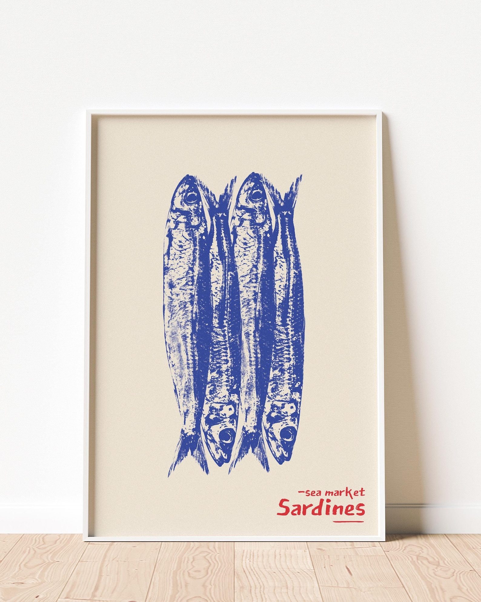 Sardines Poster Art - Retro Sardines Wall Art Fish Print Retro Kitchen ...