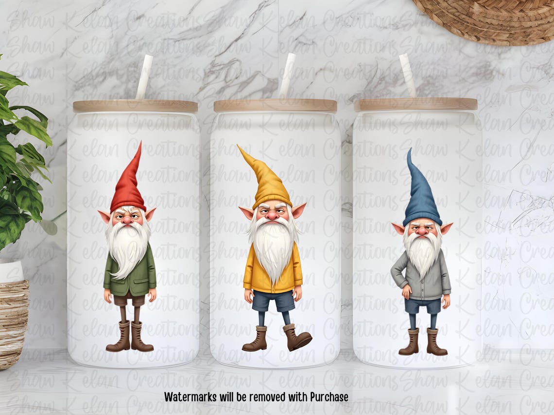 Grumpy Gnomes Clipart Set: Cottagecore PNG Graphics (digital Download ...