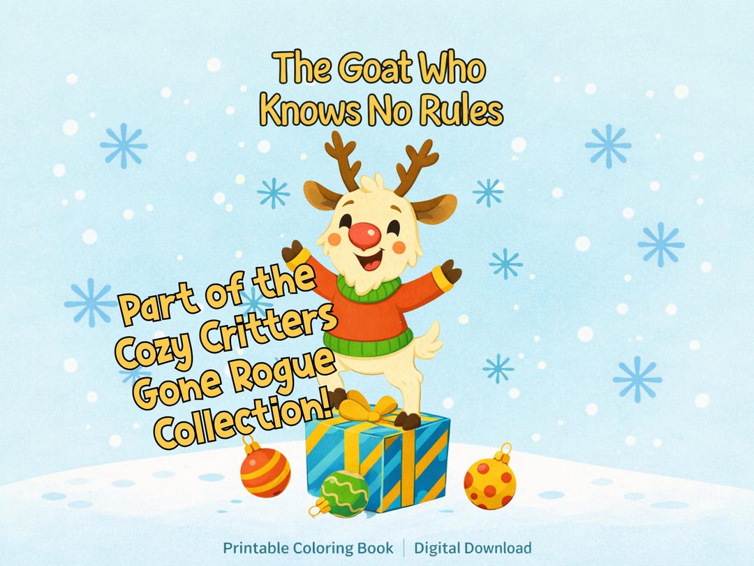 The Goat Who Knows No Rules Coloring Book | Cute Winter Animal Coloring ...