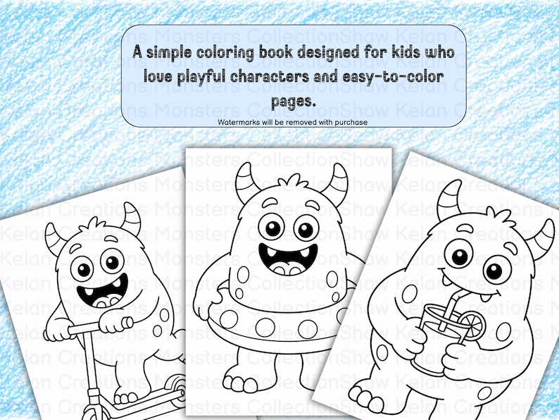 Monsters at Play Summer Coloring Book for Kids Ages 4-8 (PDF Download ...