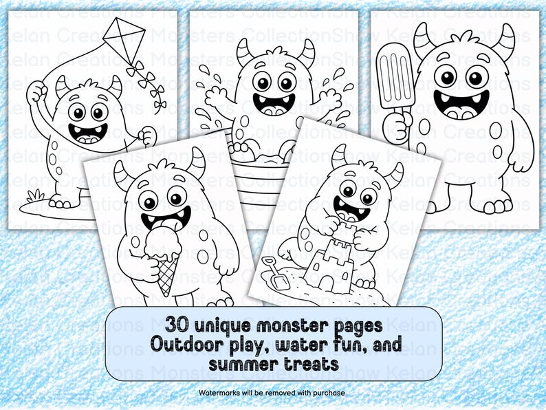 Monsters at Play Summer Coloring Book for Kids Ages 4-8 (PDF Download ...