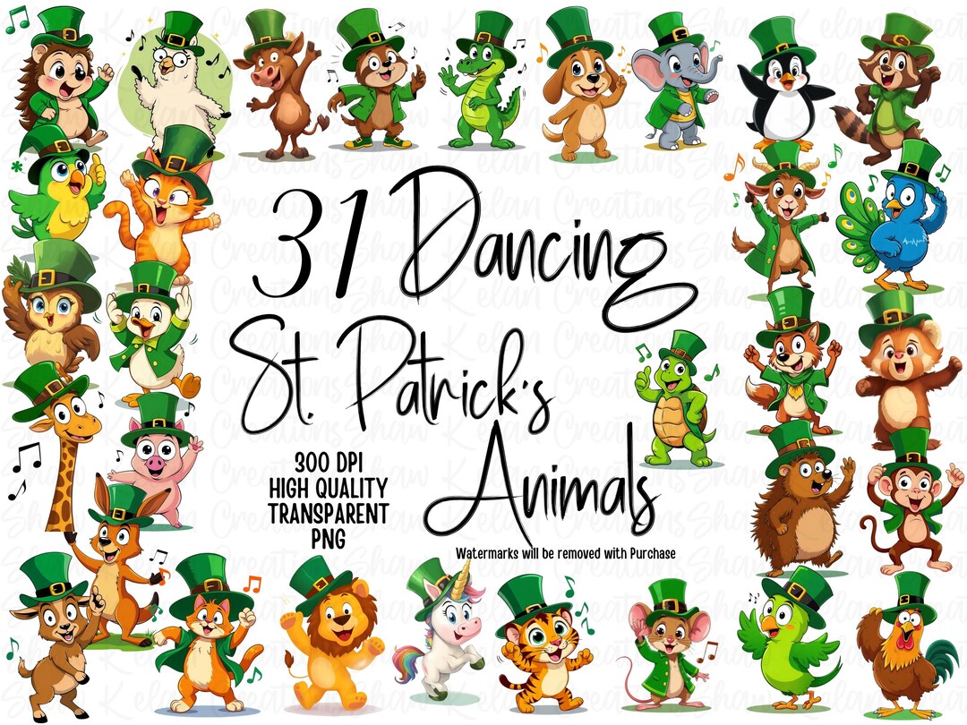 31 Dancing St. Patrick’s Day Animals |high-quality PNG Clipart ...