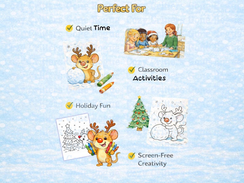 The Snowball-slinging Mouse Coloring Book | Cute Winter Mouse Coloring ...